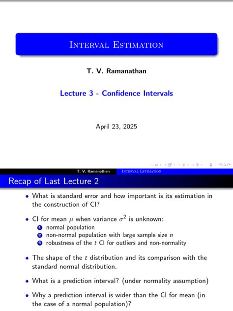 Confidence Interval Lec 3 Pdf Confidence Interval Standard Deviation