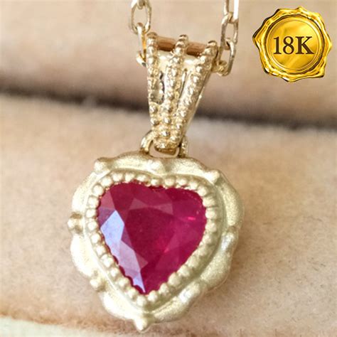 New Exclusive 030 Ct Genuine Ruby 18kt Solid Gold
