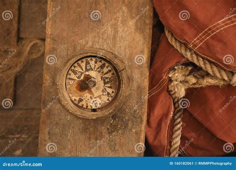 Close Up Of An Old Compass Stock Image Image Of Brown 160182061