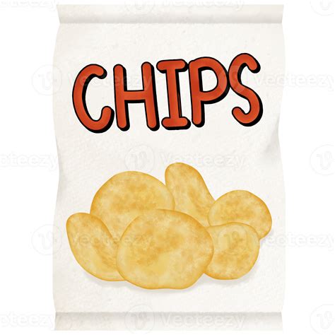 Crispy Chips Watercolor Illustration 23980576 Png