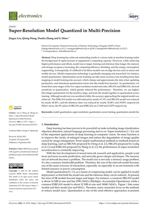 PDF Super Resolution Model Quantized In Multi Precision