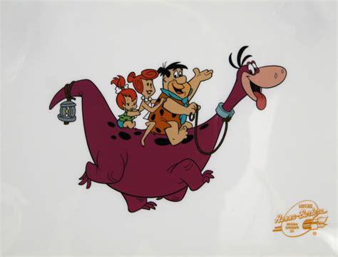 Bid Now Hanna Barbera The Flintstones Ride Em Dino Sericel