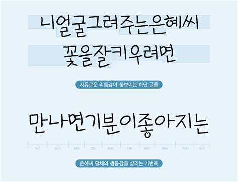 니얼굴 그려주는 정은혜 작가의 손글씨 폰트 「은혜씨 글씨체」 폰코 윤멤버십 신규 출시