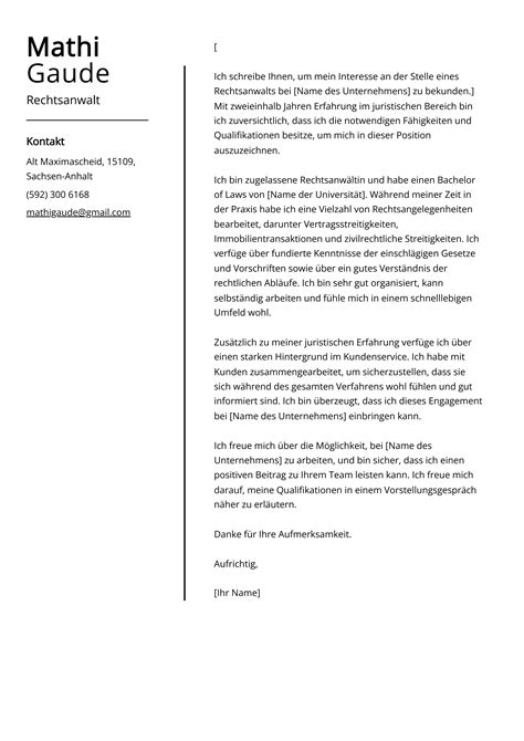 Rechtsanwalt Anschreiben Beispiel Für 2024