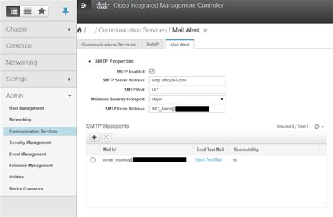 Cisco Imc Configure To Send Authenticated Email Alerts Hardware Spiceworks Community