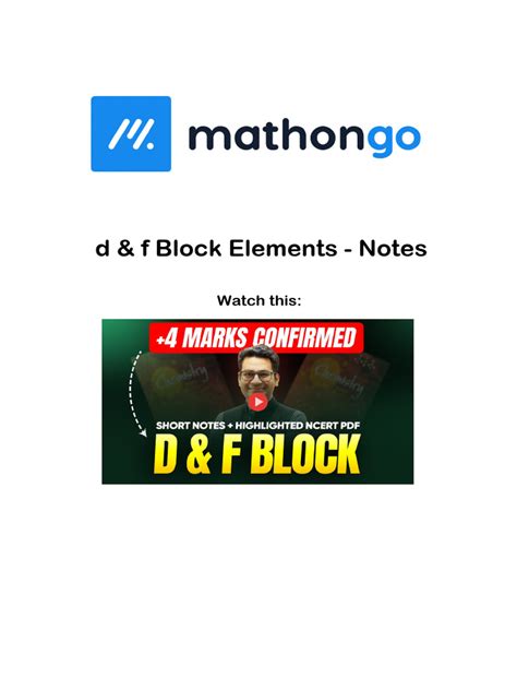 D And F Block Handwritten Notes Pdf