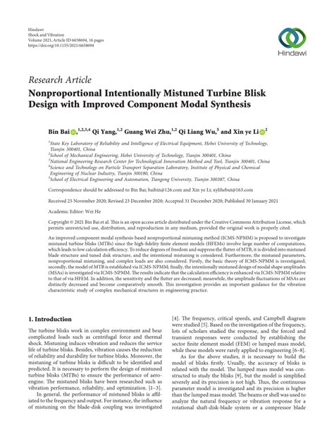 Pdf Nonproportional Intentionally Mistuned Turbine Blisk Design With Improved Component Modal