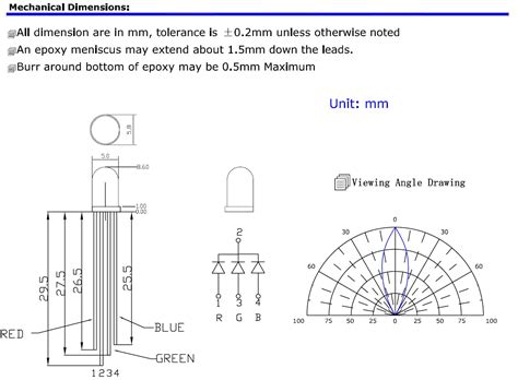 Led Rgb 5mm Cátodo Común Difuso Electronilab