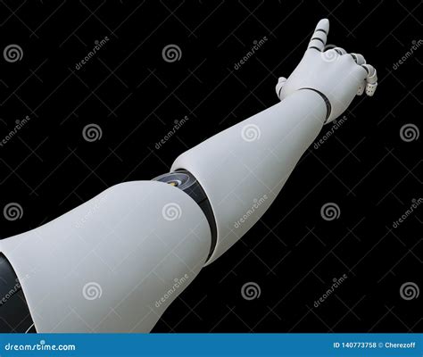 Robot Hand Pointing Index Finger Isolated Stock Illustration