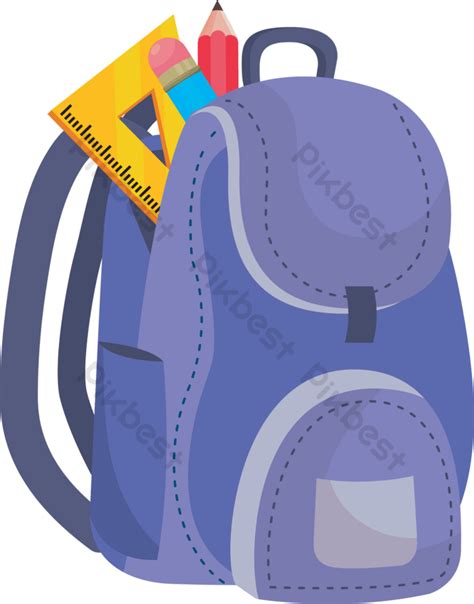 고정된 파란색 가방 일러스트 Png Ai 무료 다운로드 Pikbest
