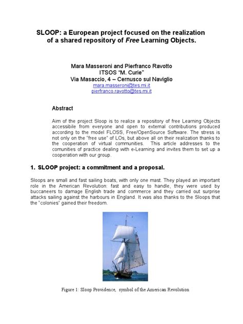 sloop a european project focused on the realization of a shared