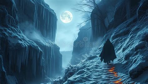 Hauntingly Beautiful Scene Of A Cliffside Covered In Frost And Ice