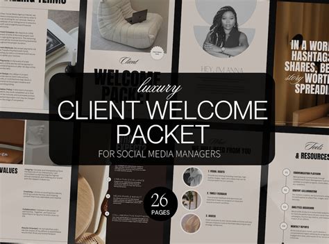 Buy Social Media Client Onboarding Canva Template Client Welcome Packet Social Media Manager