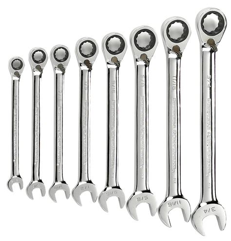 Gearwrench 8 Pc Reversible Combination Ratcheting Wrench Set Inch