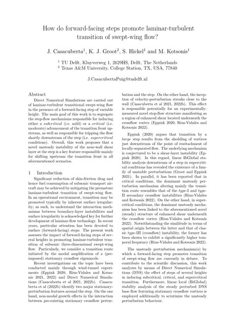 Pdf How Do Forward Facing Steps Promote Laminar Turbulent Transition
