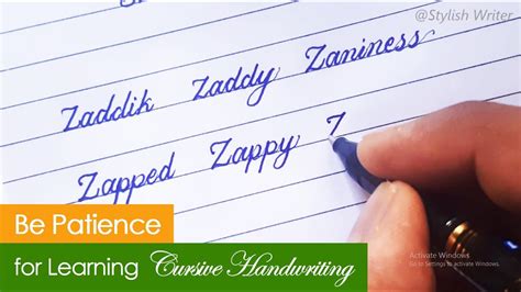 Cursive Writing Practice For The Alphabet Words For Z Stylish Writer YouTube