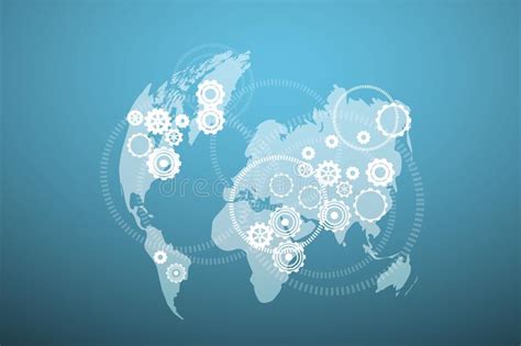 Abstract Global Digital Connection And Future Technology Concept Background Stock Illustration