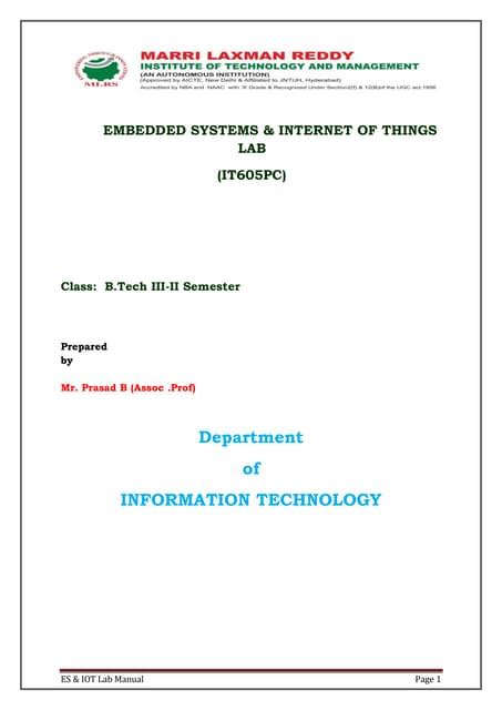 Iot Lab Manualarduinoiotarduinoiotardu Pdf