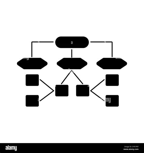 Black Flowchart Template For Data Organization And Management Stock