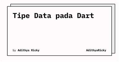 Tipe Data Pada Dart