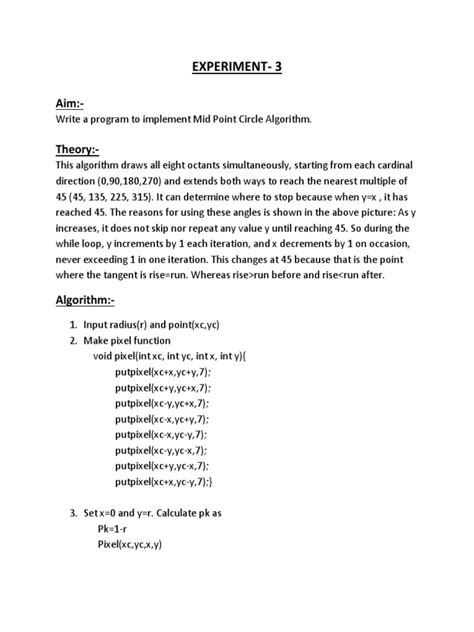 Mid Point Circle Algorithm Pdf Discrete Mathematics Geometry