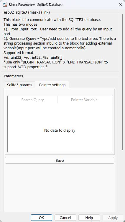 Sqlite3 Database Block