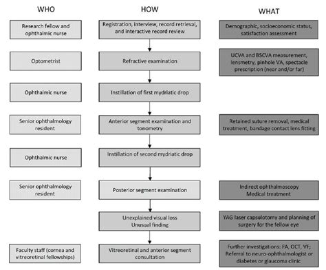 Examination Flow Chart Ucva Uncorrected Visual Acuity Bscva Best