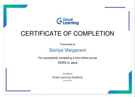 Soniya Marganeni On Linkedin Greatlearning Java Oops
