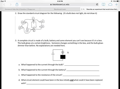 Solved Draw The Standard Circuit Diagram For The Following Chegg