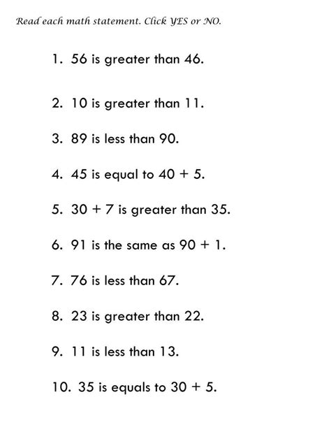 Greater Than Less Than Or Equal To Worksheets