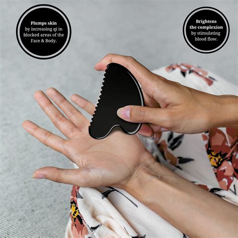 Bian Stone Obsidian Gua Sha Massage Tool Facial And Body Guasha Stone