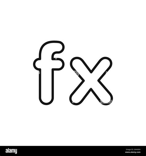 Math Function Icon Logo Sign Vector Outline In Black And White Color