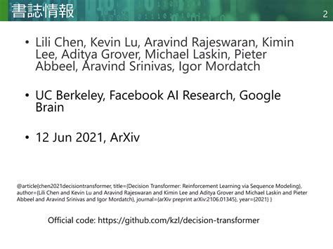 Decision Transformer Reinforcement Learning Via Sequence Modeling Ppt