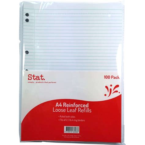 Loose Leaf Refills 100 Pack Edgars Books And News