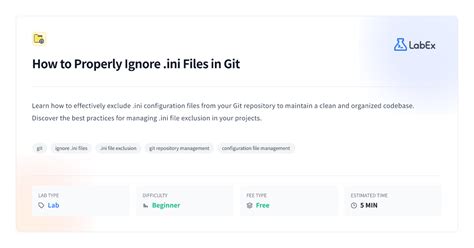 How To Properly Ignore Ini Files In Git Labex