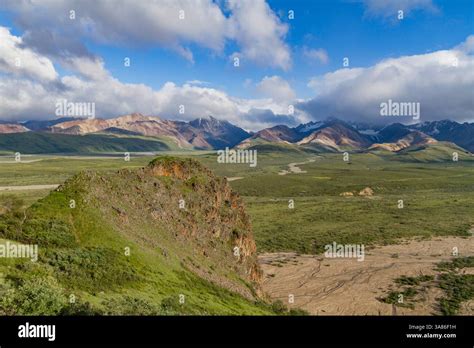 View Of The Polychrome Mountains From Lookout Point On The Park Road