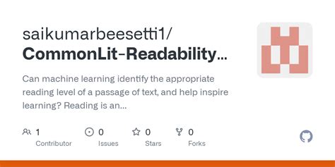 github saikumarbeesetti1 commonlit readability prize can machine