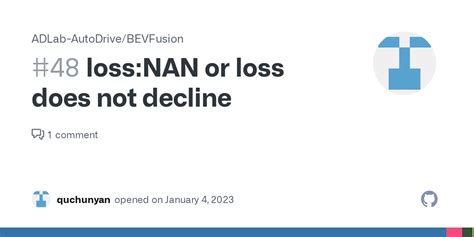 loss nan or loss does not decline · issue 48 · adlab autodrive bevfusion · github