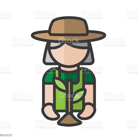 여성 정원사 아바타 정원에서 일하는 여자 프로필 사용자 사람 피플 아이콘입니다 벡터 일러스트레이션 만화에 대한 스톡 벡터 아트 및 기타 이미지 Istock