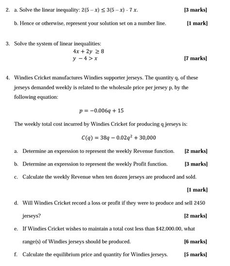 Solved 2 A Solve The Linear Inequality 2 5x 3 5x 7x Chegg Com