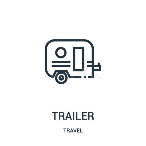 Cargo Trailer Icon Vector From Travelling Collection Thin Line Cargo Trailer Outline Icon
