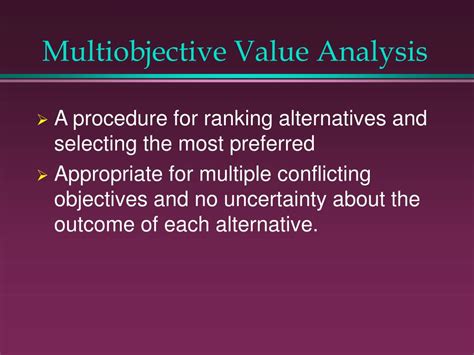 Ppt Multiobjective Value Analysis Powerpoint Presentation Free Download Id121923