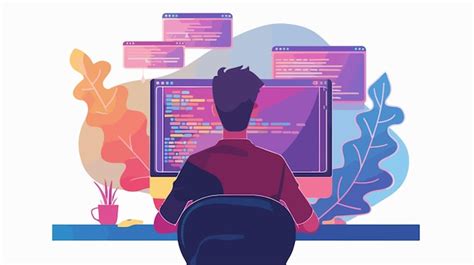 Man Programming Software Concept Premium Ai Generated Vector