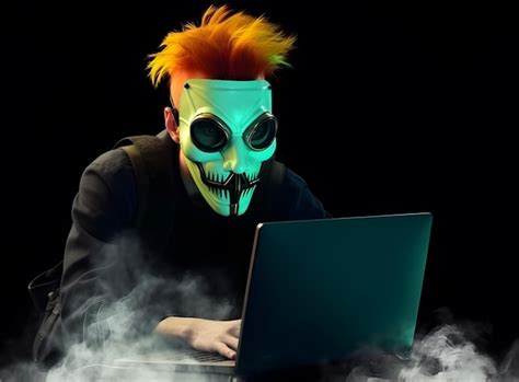 Premium Ai Image Anonymous Hacker Using Computer Concept Of Dark Web Cybercrime Cyberattack