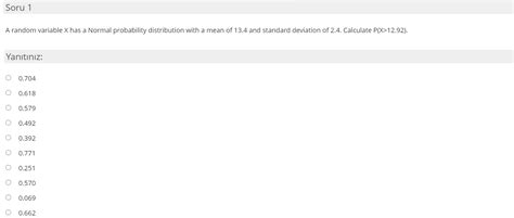 Solved Soru A Random Variable X Has A Normal Probability Chegg Com