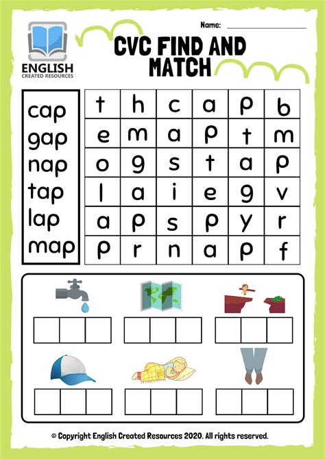 Cvc Words For Grade 1 Worksheets