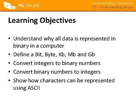 Understanding Binary Understanding Computers Understanding Computers L 3