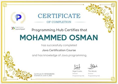 Mohammed Osman On Linkedin Java Programminghub Certification