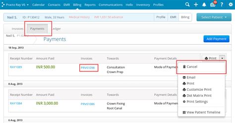 Cancel An Invoice Practo Help
