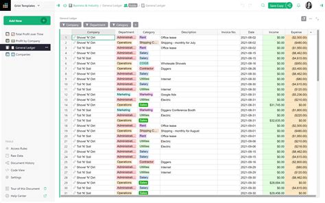 General Ledger Template Grist
